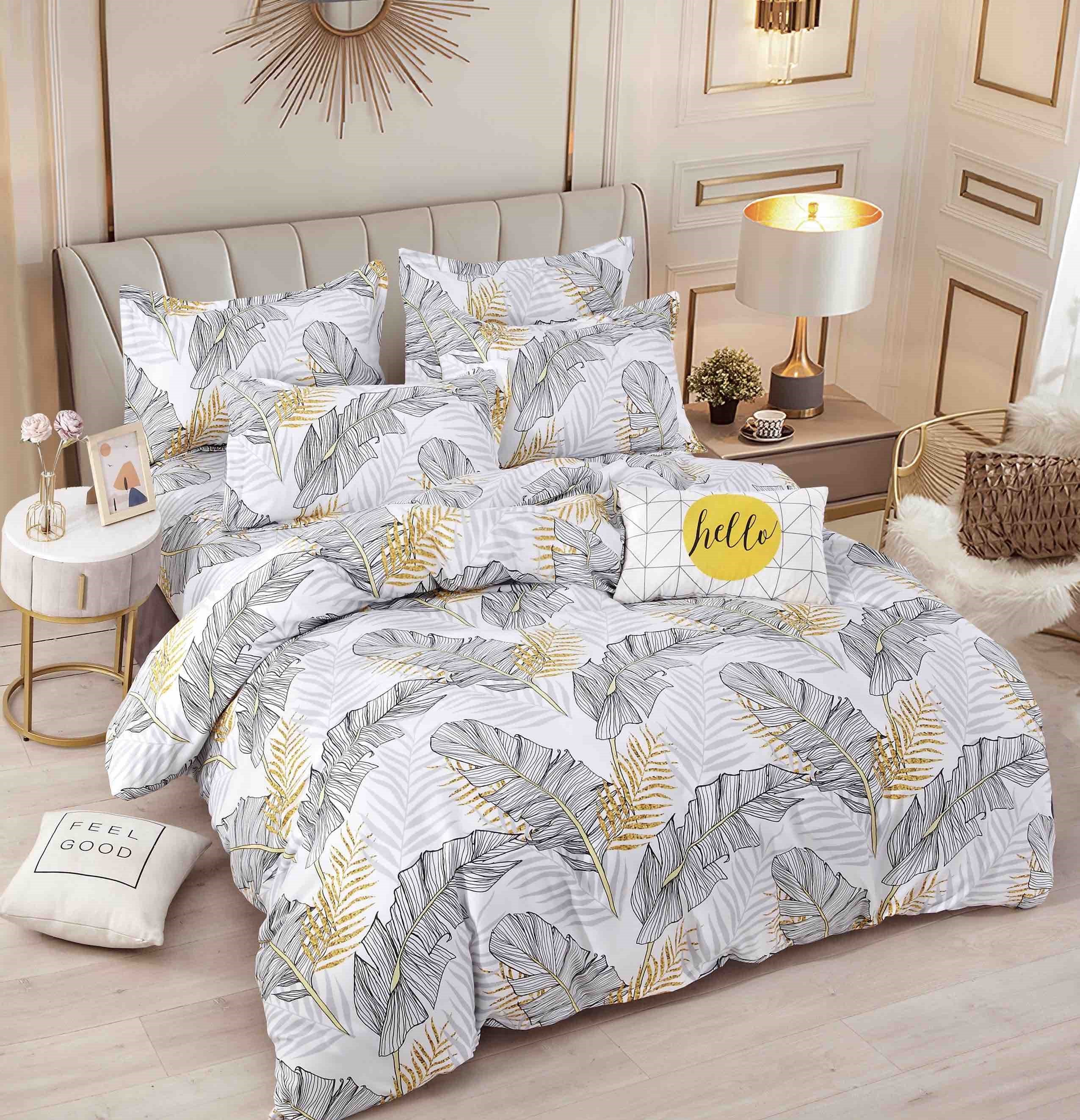 Спално бельо 6 части с ластик, 100% памук - А404 от Onesleep – sleepy.bg