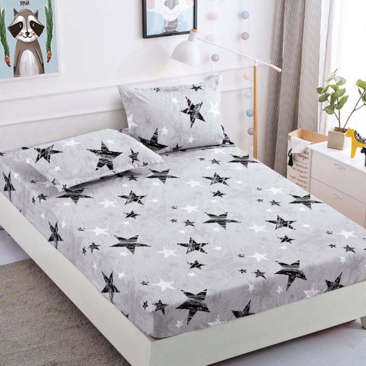 Спално бельо 3 части с ластик, 100% памук - a742 от Onesleep – sleepy.bg